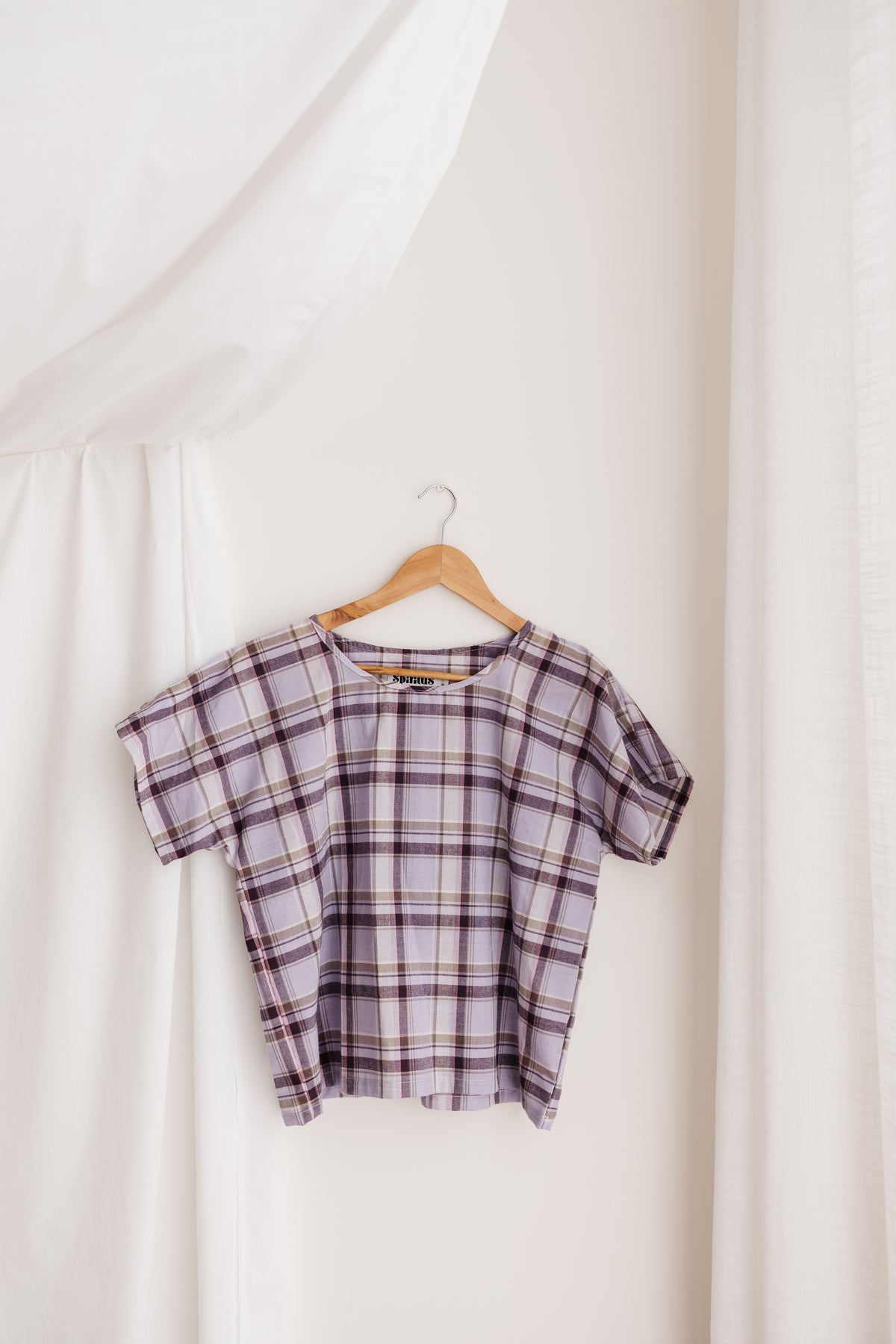Japanese Check Tee Top | Spiritus eco clothing